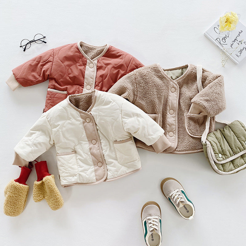 キルティング×ボアブルゾン - グリーン080 – PetitKid